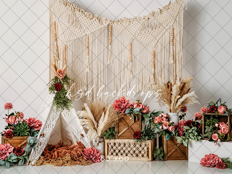 Spring Boho Backdrop for Cake Smash Photography – HSD Photography Backdrops