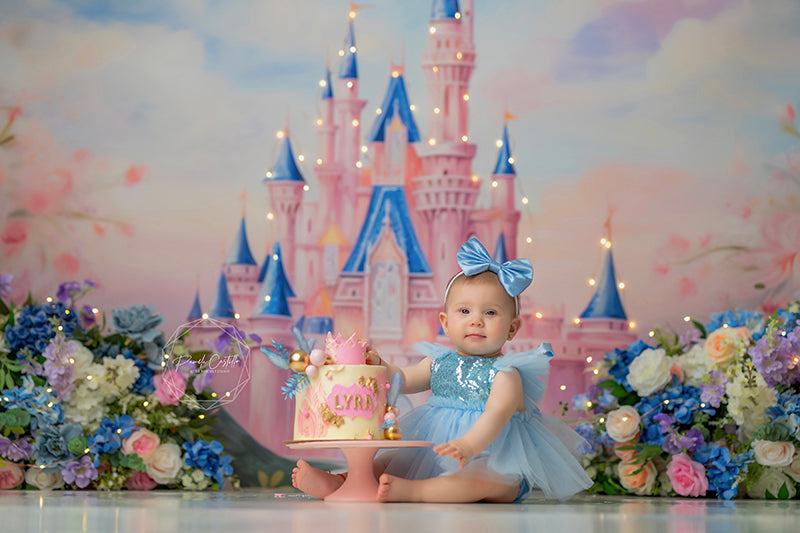 Magical Castle Photo Backdrop | Cake Smash Backdrop for Girls