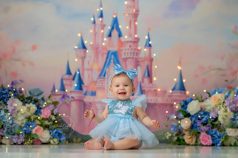Magical Castle Photo Backdrop | Cake Smash Backdrop for Girls