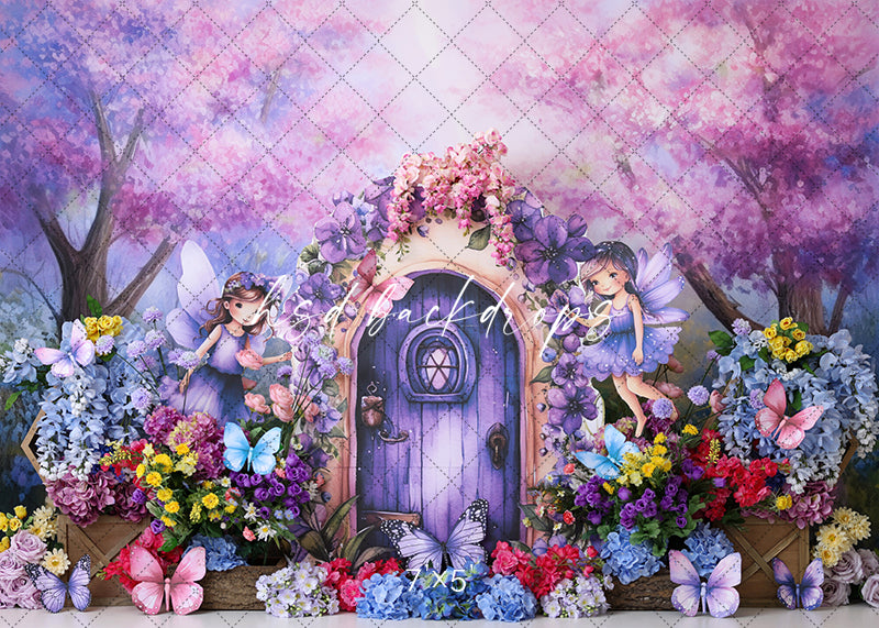 Fairy Garden Theme Birthday Cake Smash Photo Backdrop