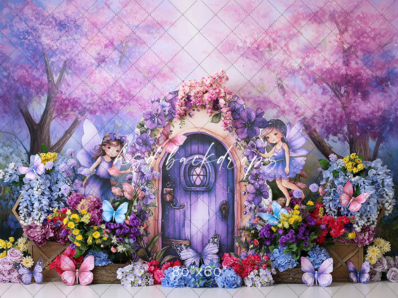Fairy Garden Theme Birthday Cake Smash Photo Backdrop