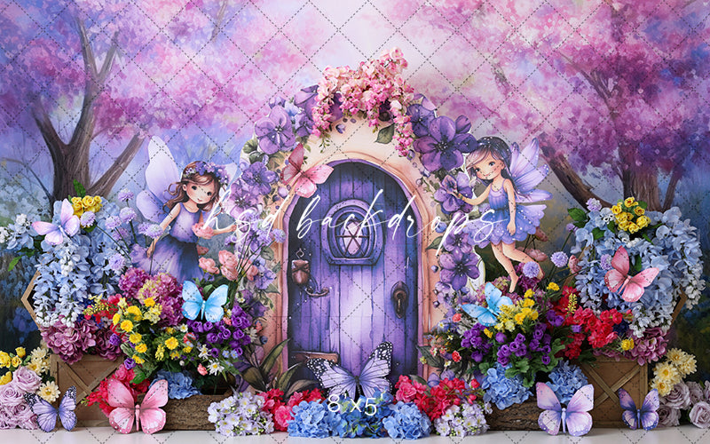 Fairy Garden Theme Birthday Cake Smash Photo Backdrop