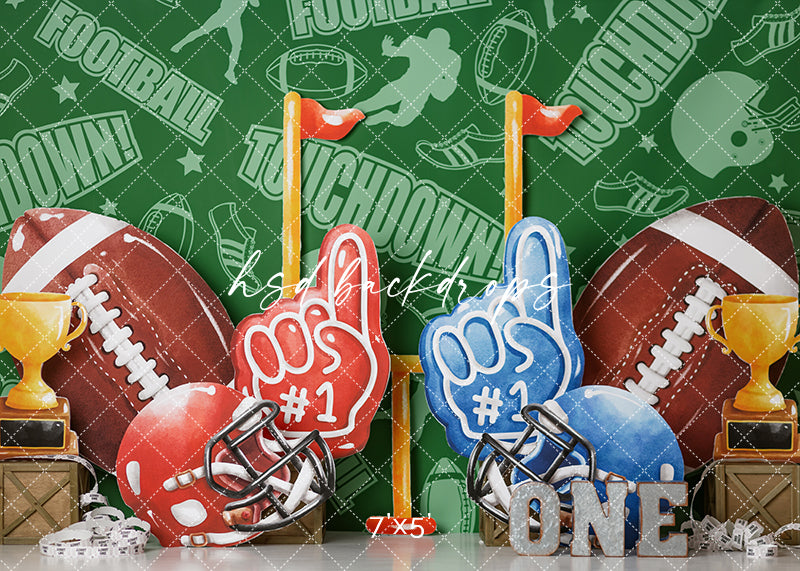 #1 Football Fan Cake Smash Photography backdrop for Birthday Photos