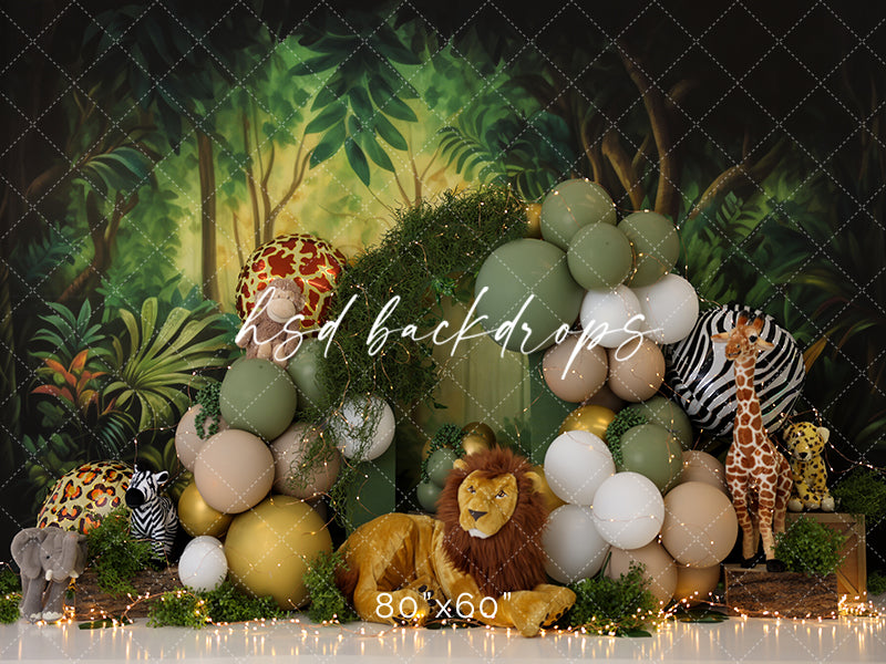 In to the Wild One Balloon Cake Smash Backdrop for Photography