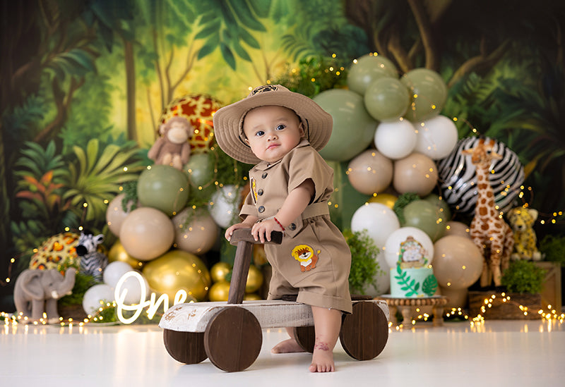 In to the Wild One Balloon Cake Smash Backdrop for Photography – HSD ...