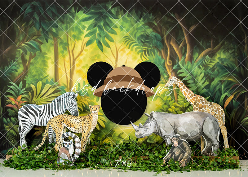 Boys Wild One Safari Birthday Cake Smash Photo Backdrop