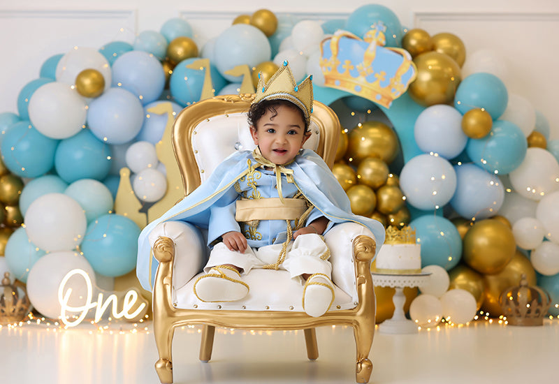 Royal One Prince Birthday Balloon Cake Smash Backdrop for Photography ...