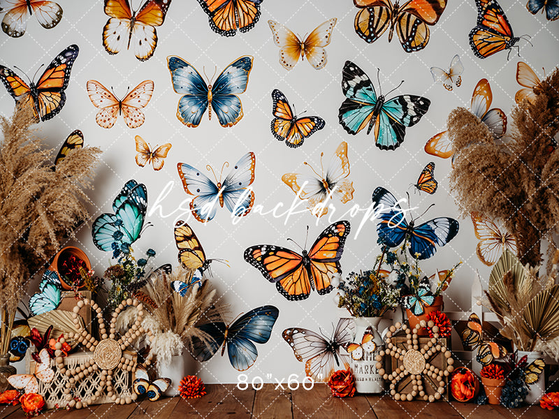 Blissful Butterfly Birthday Backdrop for Cake Smash Photos – HSD ...