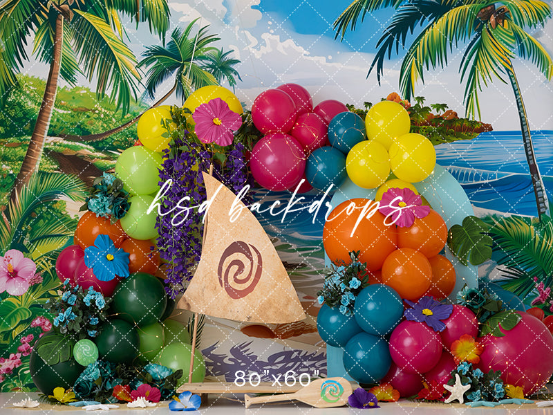 Tropical Island Girl Photo Backdrop for Cake Smash Photoshoot – HSD ...