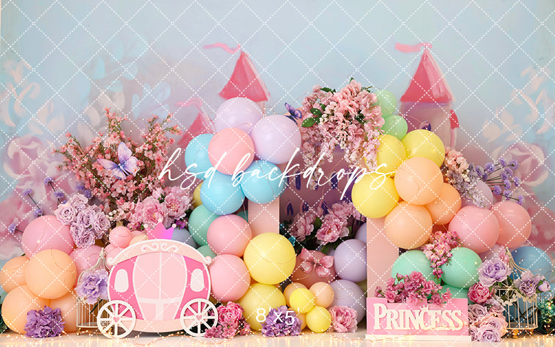 Princess Garden Birthday Cake Smash Backdrop for Photoshoot