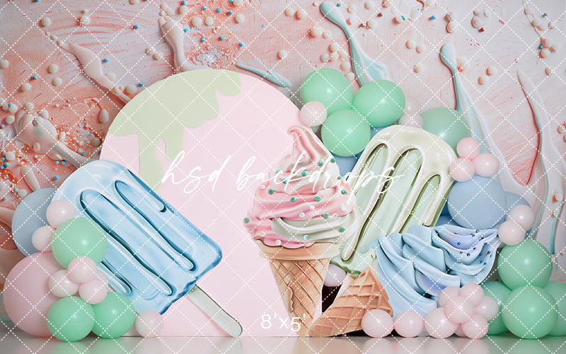 Ice Cream Cone Cake Smash Photo Background