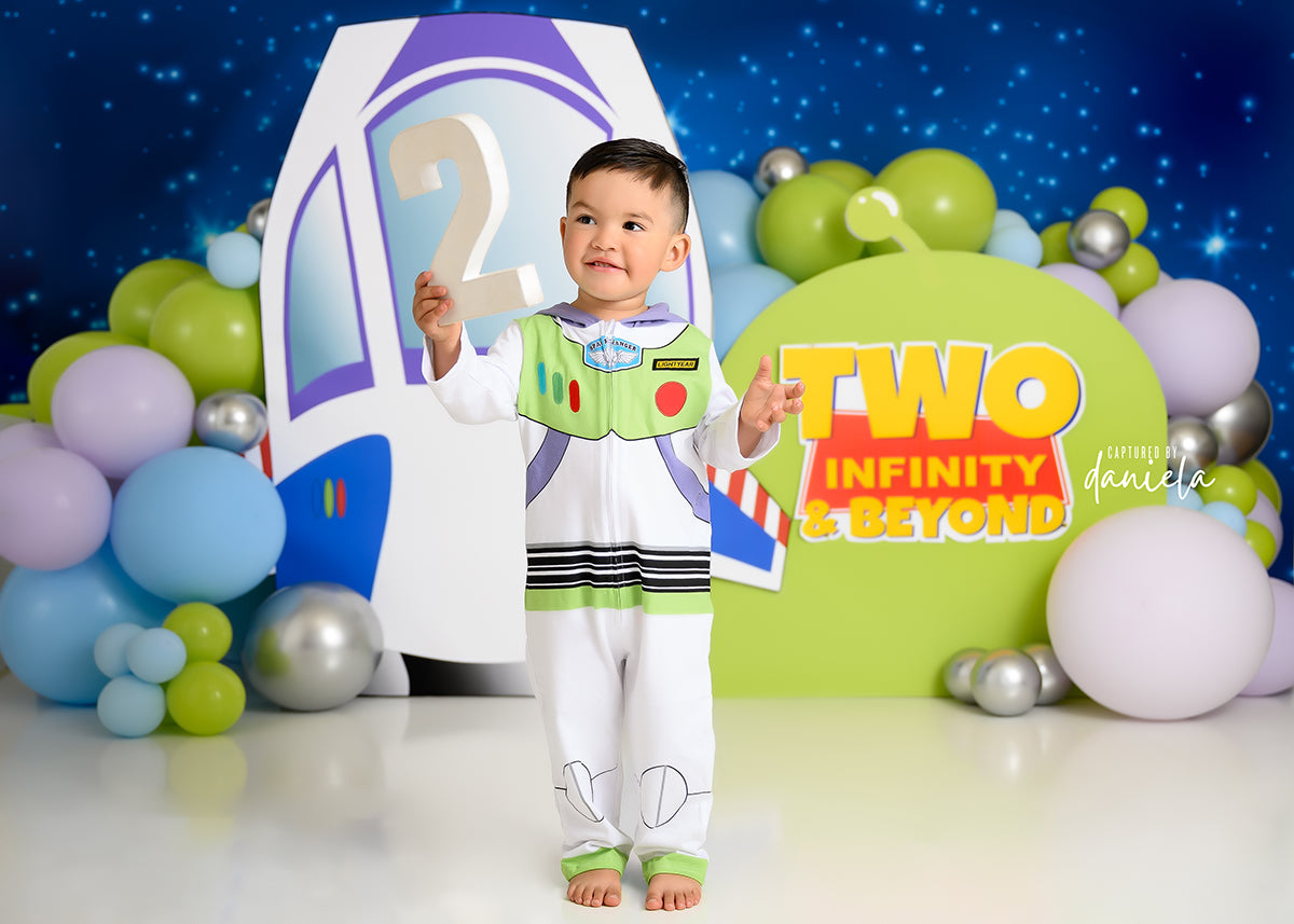 Two Infinity & Beyond Birthday Cake Smash Photography Backdrop