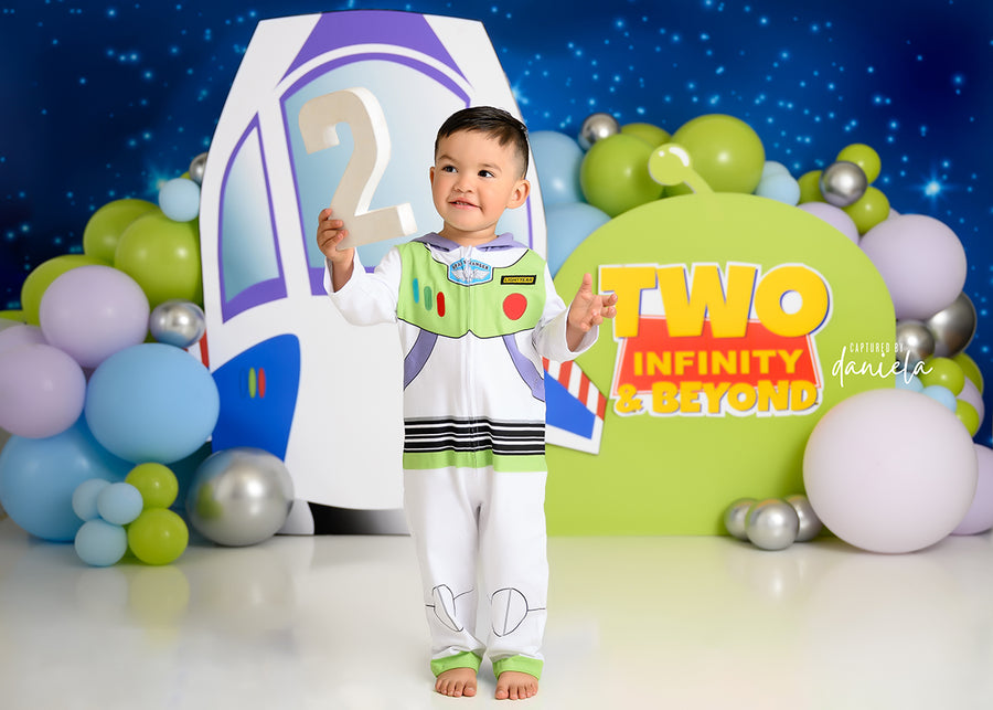 Two Infinity & Beyond Birthday Cake Smash Photography Backdrop