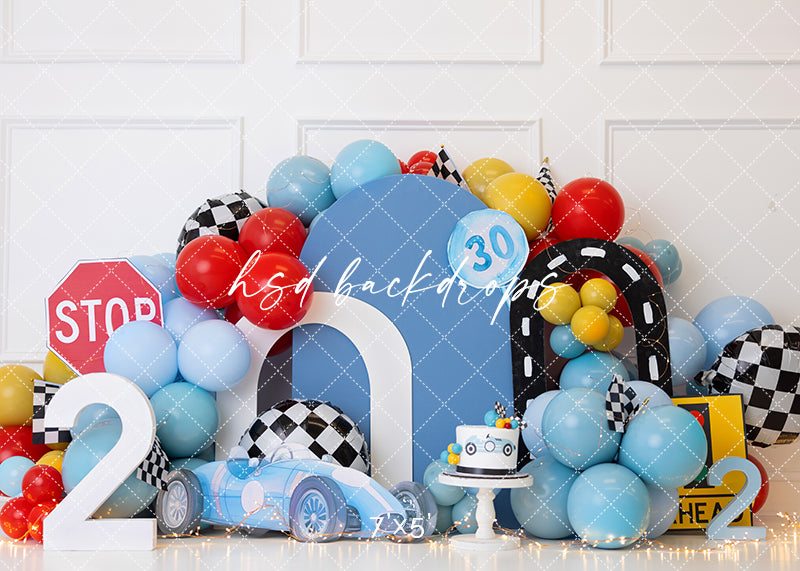 RadpiDOS Two Fast Birthday Cake Smash Backdrop for Photoshoot