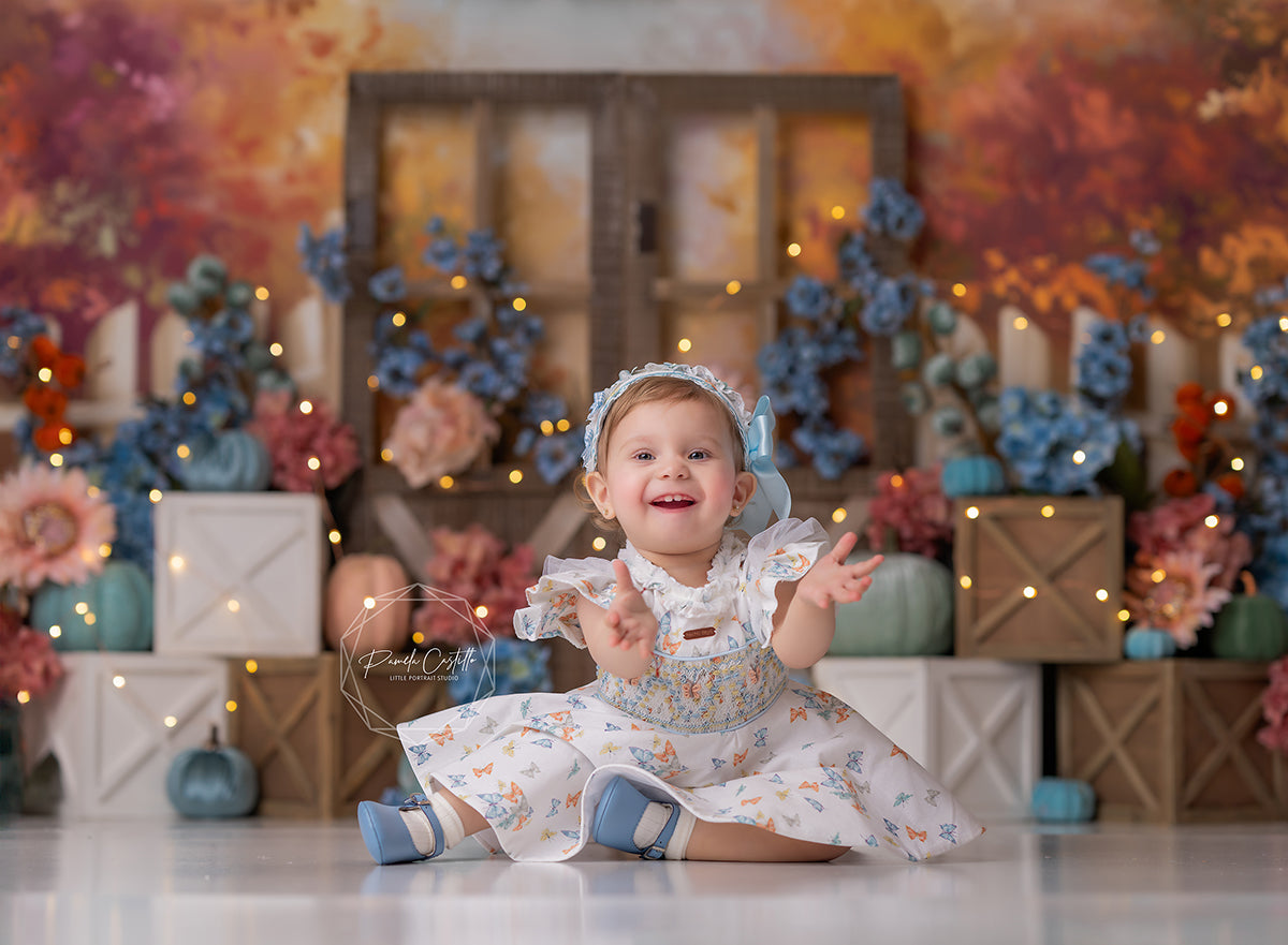 Cute Fall Pumpkin Cake Smash Photography Backdrop – HSD Photography ...