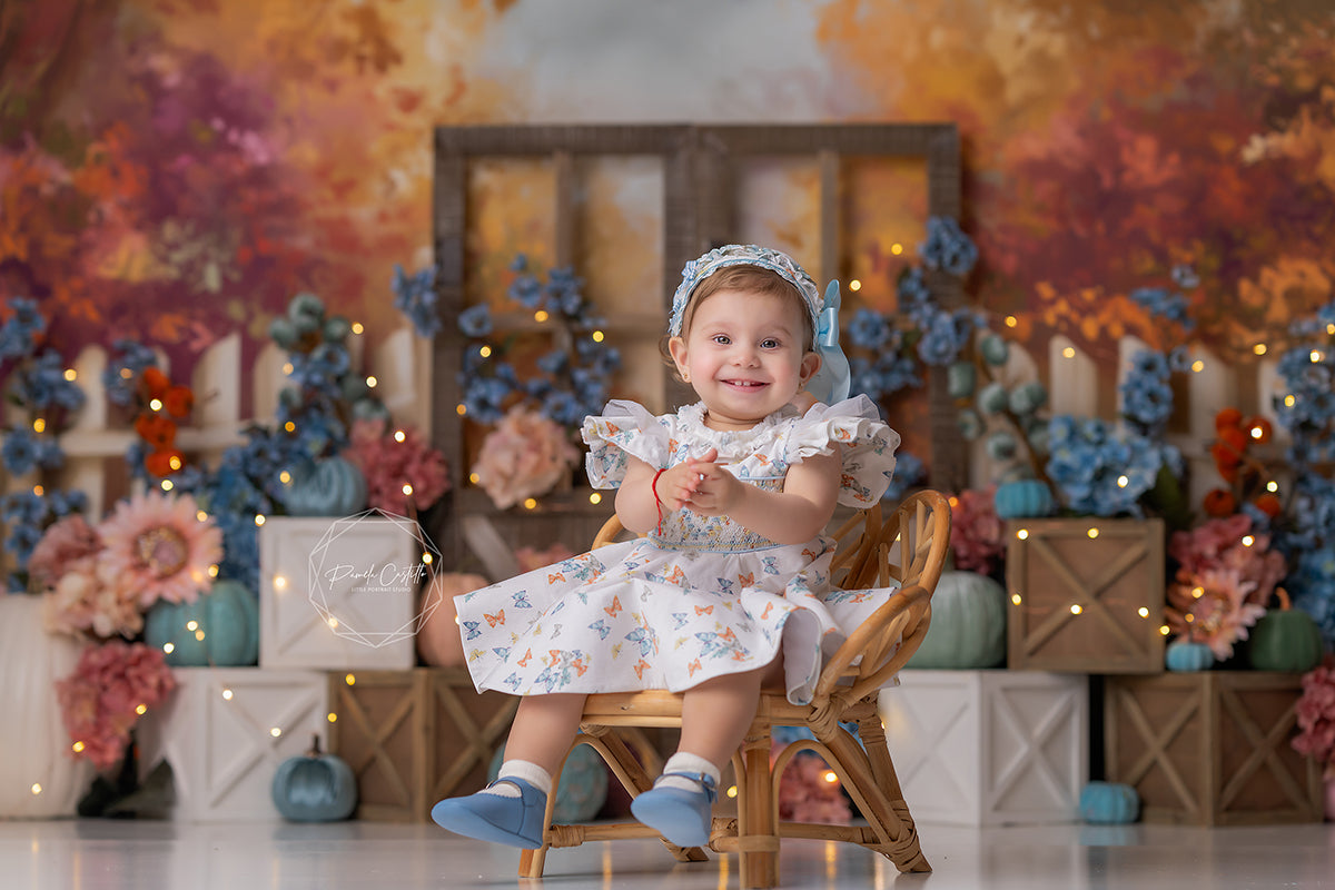 Cute Fall Pumpkin Cake Smash Photography Backdrop – HSD Photography ...