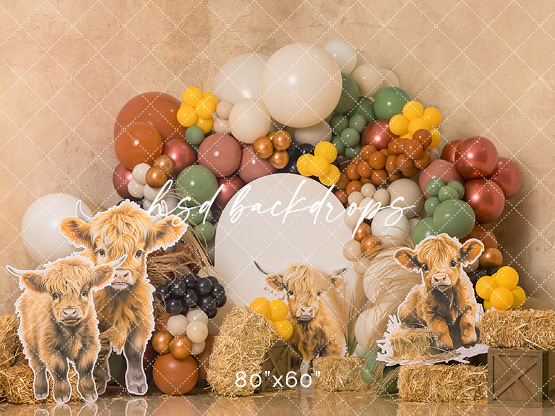 Highland Cow Backdrop for Birthday Cake Smash Photos – HSD Photography ...