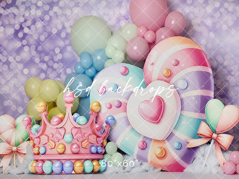 Candy Princess Cake Smash Birthday Photo Backdrop – HSD Photography ...