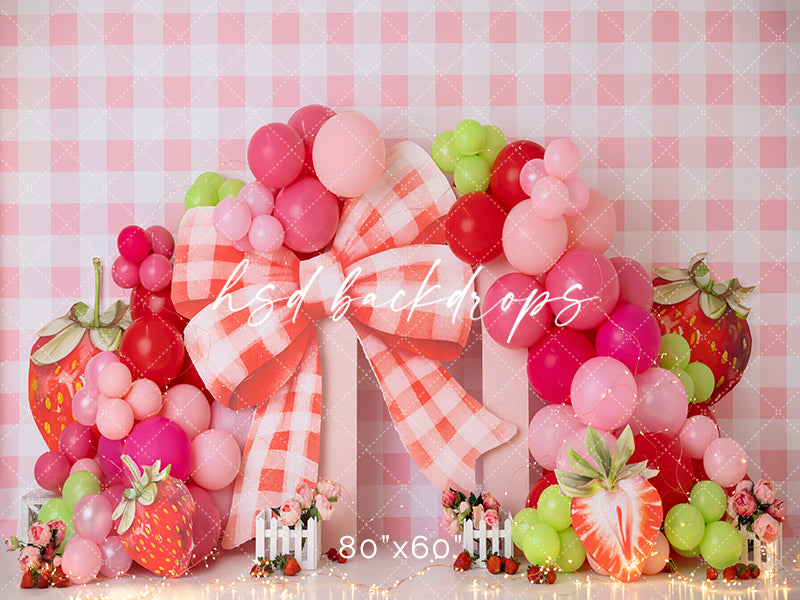 Berry Sweet Strawberry First Birthday Cake Smash Backdrop – HSD ...