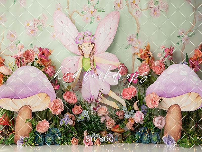 Enchanted Fairy Garden 1st Birthday Cake Smash Backdrop for Girls – HSD ...