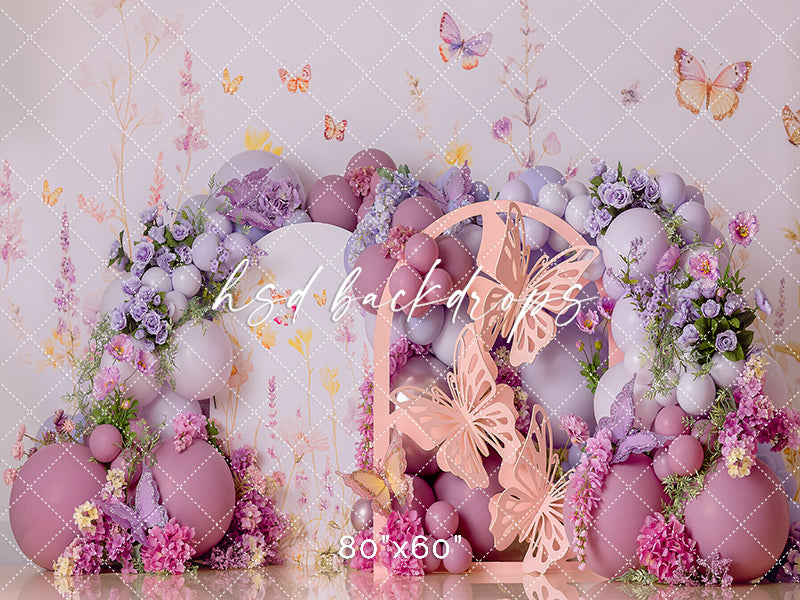 Butterfly Theme Birthday Cake Smash Girl Photography Backdrop – HSD ...