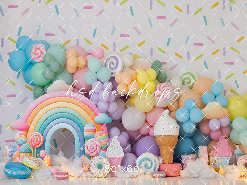 Heavenly Delights Ice Cream Birthday Cake Smash Girl Photo Backdrop ...