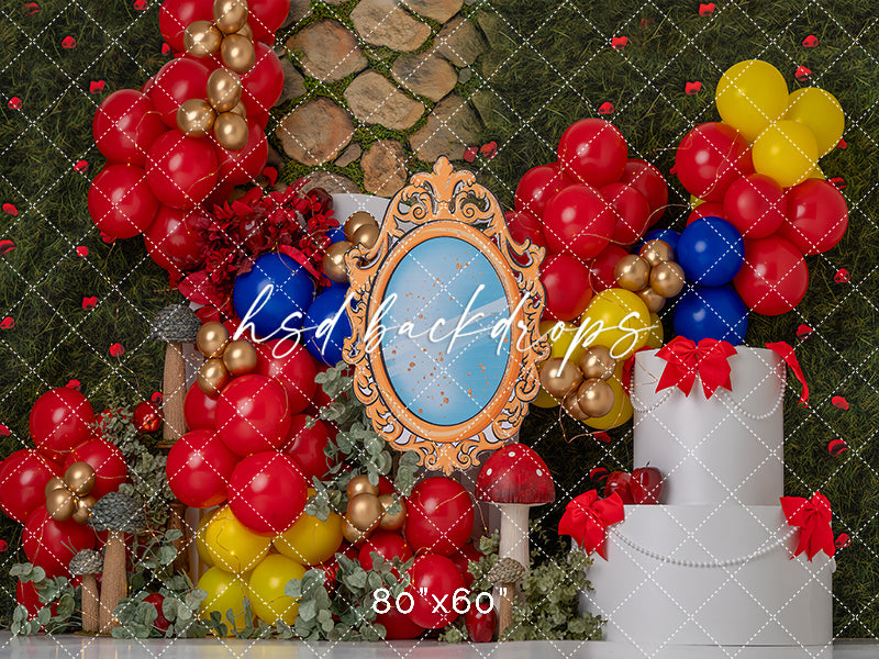 Snow White Celebration Cake Smash Photo Backdrop for Girls – HSD ...