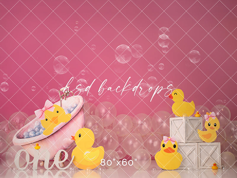 Rubber Ducky Bubbly Bash girls cake smash photo backdrop – HSD ...
