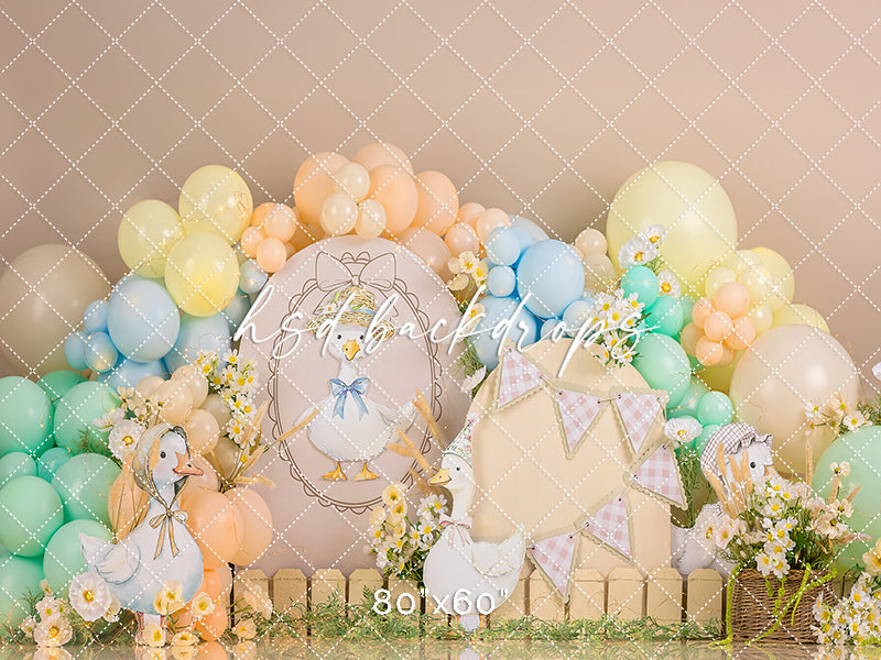 Silly Goose Theme printed cake smash photo backdrop for girls – HSD ...