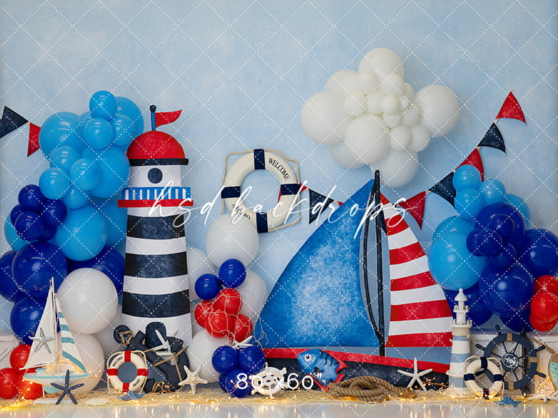 Anchors Away Nautical Beach Backdrop – HSD Backdrops – HSD Photography ...