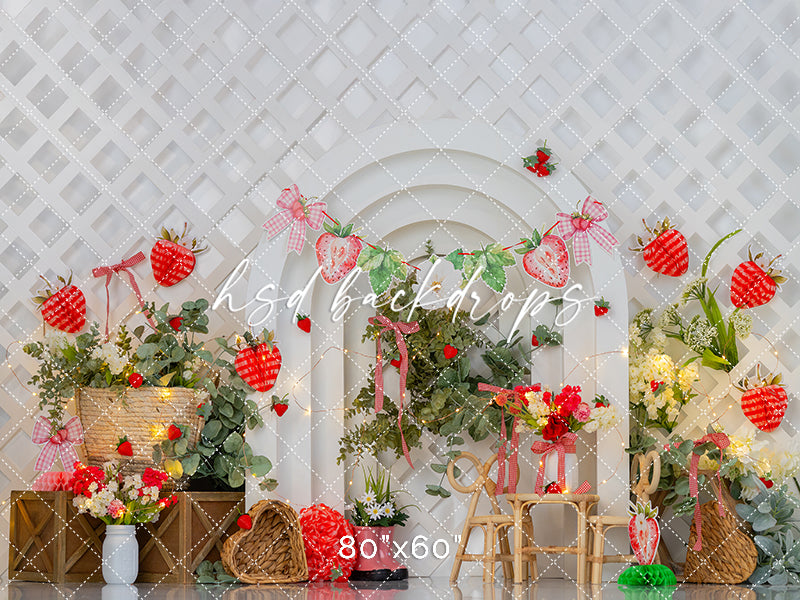 Sweet Strawberry Patch Backdrop – Summer Cake Smash Photography – HSD ...