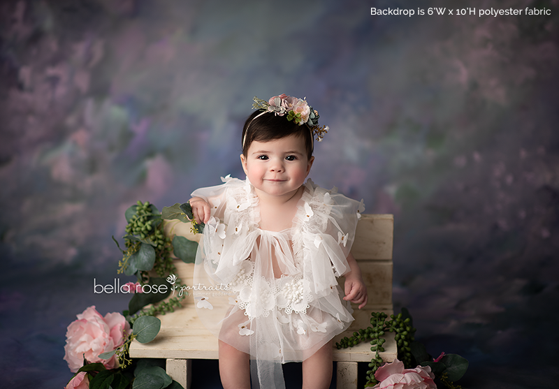 Sweetly Painted Floral Photography Backdrop for Fine Art Portraits