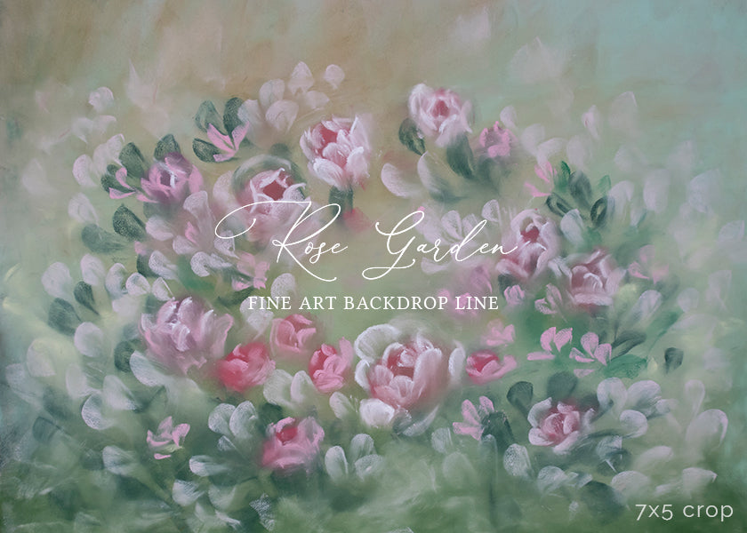 Rose Garden Painted Floral Photography Backdrop for Spring Pictures ...