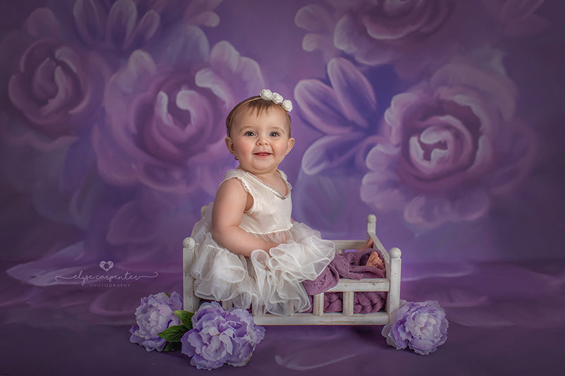 Floral Fine Art Photo Backdrop for Studio Portraits Passion for Purple