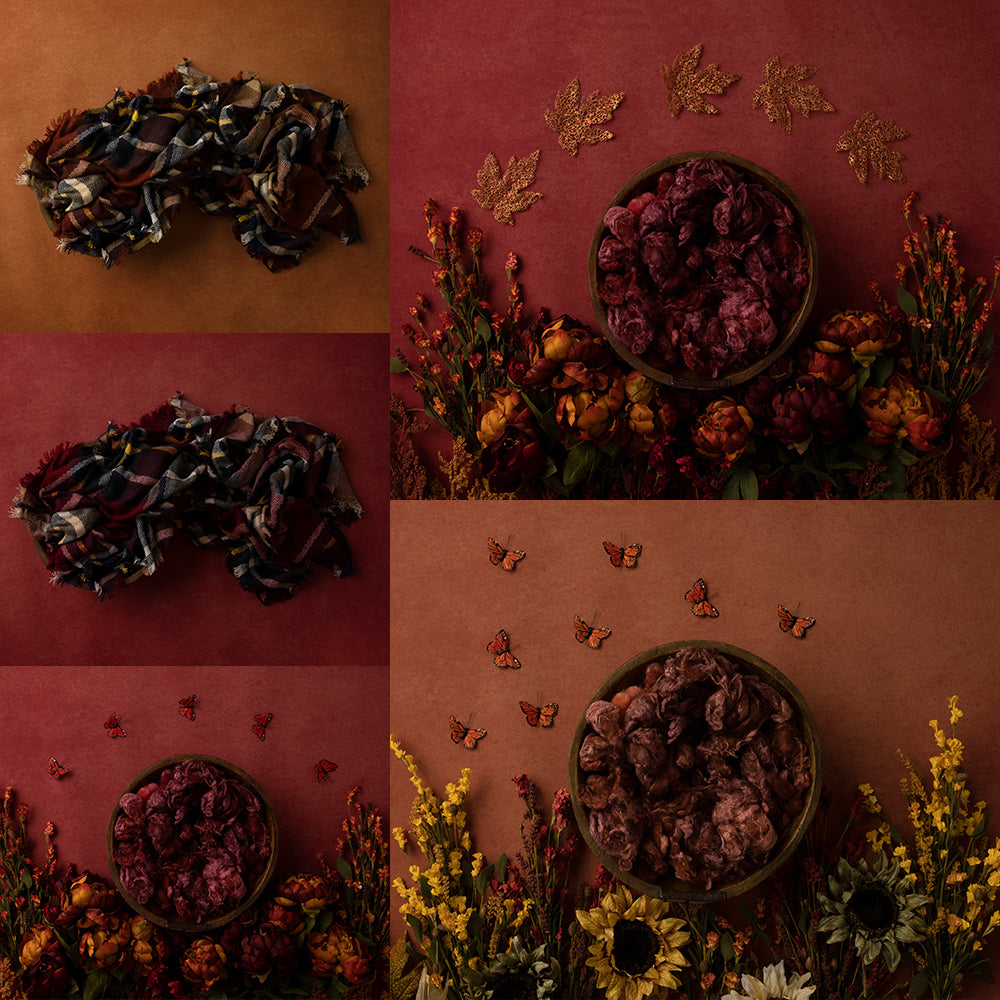 Fall Newborn Digital Backdrop | Blooming Autumn Collection