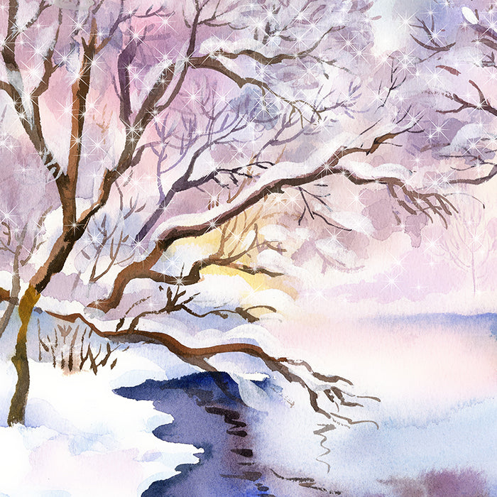 Winter Scene Photography Backdrop, Vinyl Christmas Photo Background