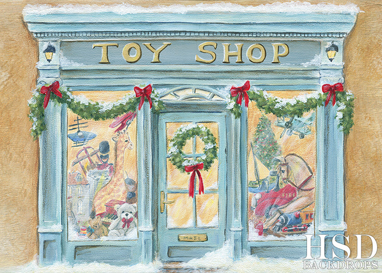 Christmas Toy Shop Photography Backdrop Christmas Toy Store Background ...