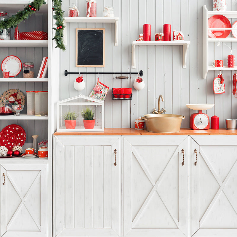 Baking Christmas Cookies in the Kitchen Christmas Mini Session Backdrop