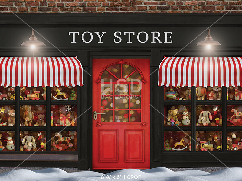 Santa's Toy Shop Backdrop for Pictures. Toy Store Backdrop for Photos ...