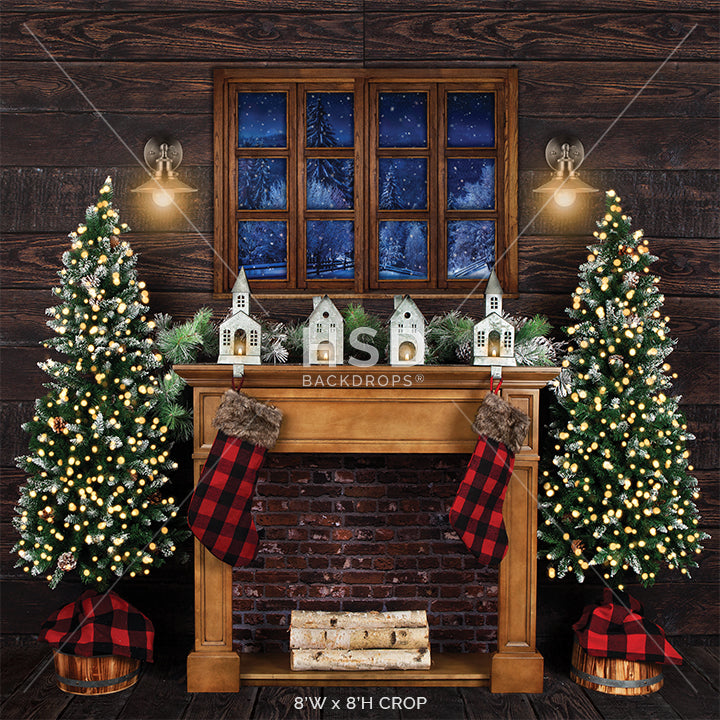 Vintage Christmas Backdrop Storefront for Christmas Backdrop Pictures