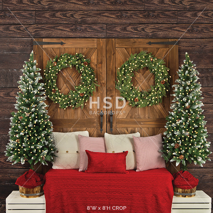 Vintage Christmas Backdrop Storefront for Christmas Backdrop Pictures
