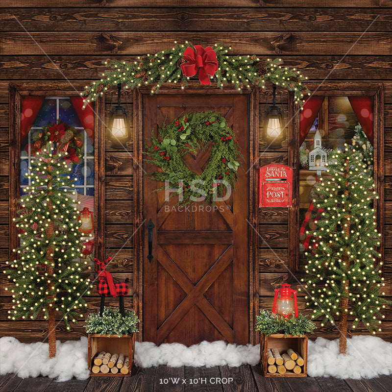 Rustic Christmas Lights Background