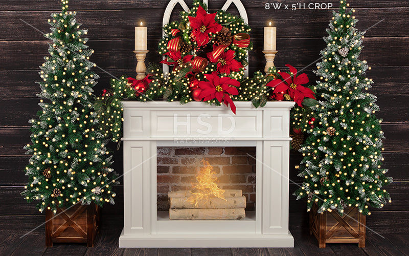 Christmas Fireplace Backdrops