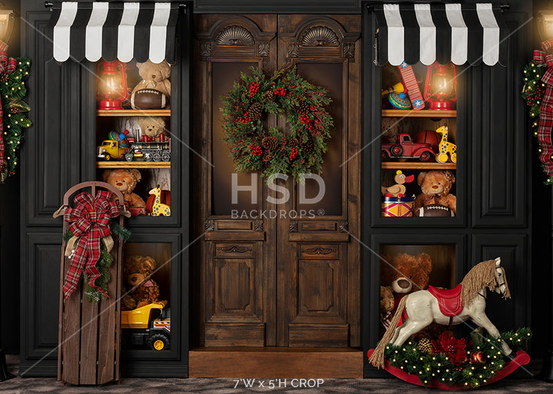 Christmas Toy Store Backdrop. Large Christmas Backdrops