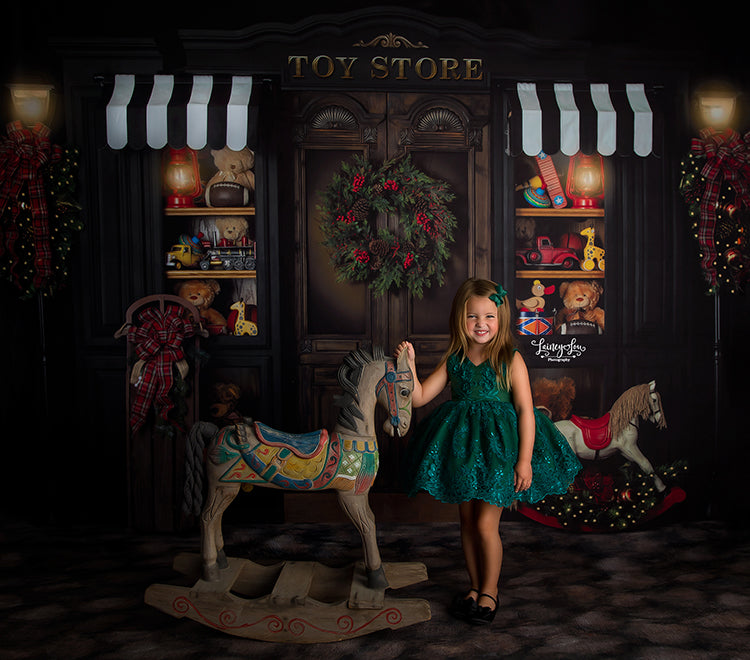 Christmas Toy Store Backdrop. Large Christmas Backdrops