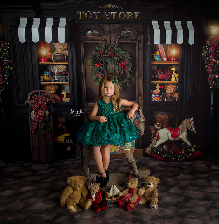 Christmas Toy Store Backdrop. Large Christmas Backdrops