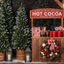 Christmas Tree Farm Backdrop with Hot Cocoa Stand
