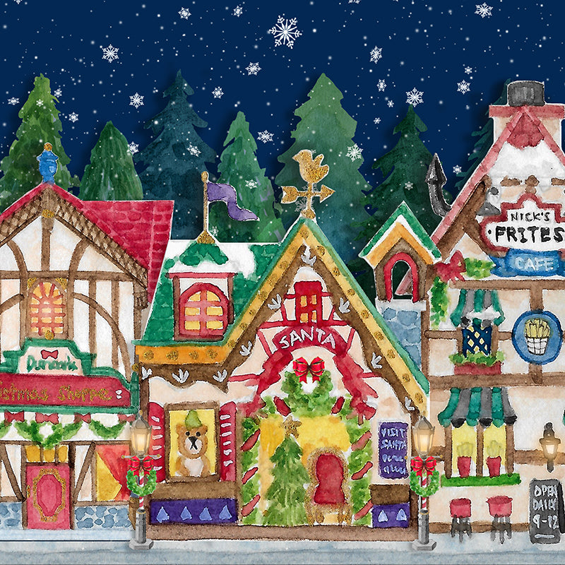 Christmas Village Mountain Backdrop with Santa's Workshop – HSD ...