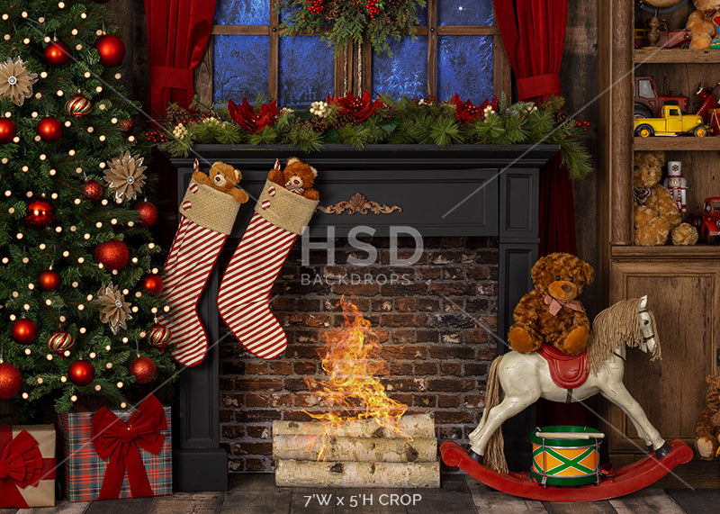 Santa Photo Backdrops for Christmas Photoshoot in Studio