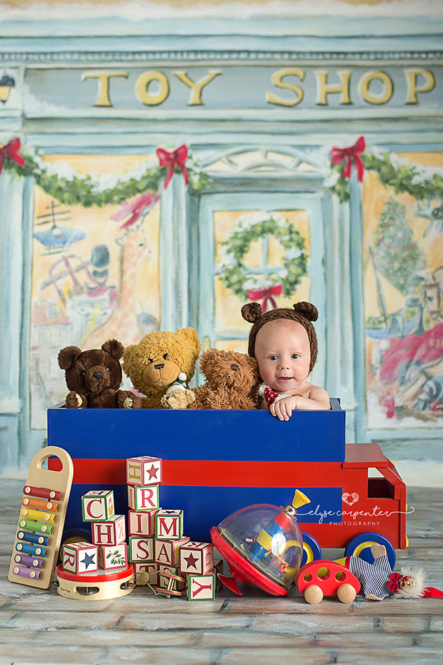 Christmas Toy Shop Photography Backdrop Christmas Toy Store Background ...